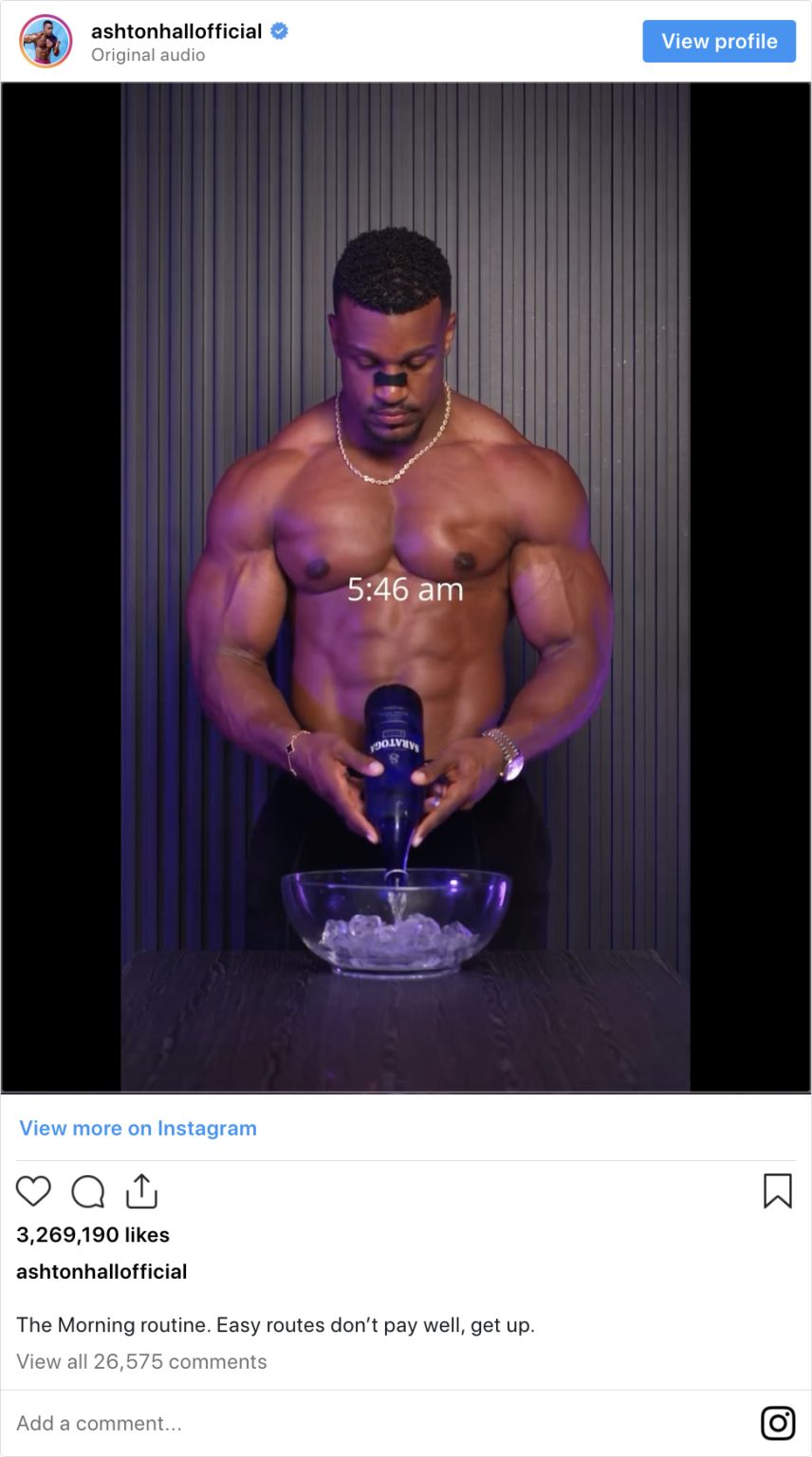 Captiv8 Blog | Ashton Hall's morning routine with Saratoga Water